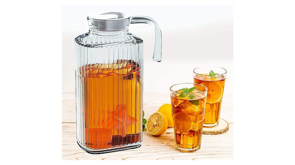Fridge Pitcher Set of 2 - 60 OZ Glass - Practical Beverage Storage
