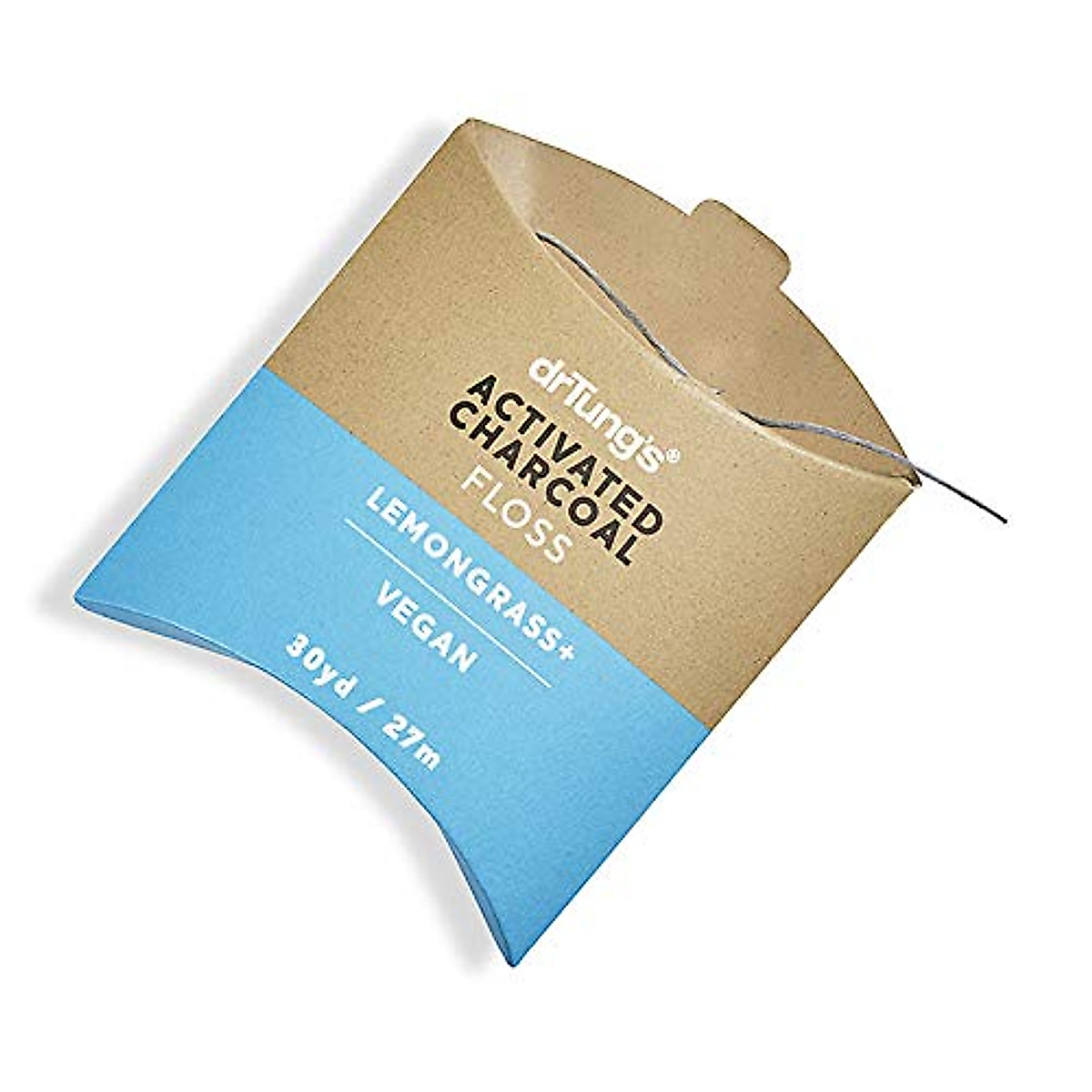 DrTung's Vegan Activated Charcoal Floss, Natural Lemongrass Flavor Dental Floss 1 Pack