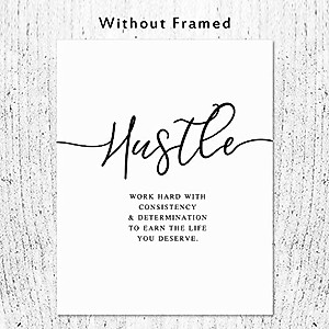 Hustle Grind Inspirational Quotes Minimalist Office Decor Wall Art For Girl Boss Motivational Prints Entrepreneur Gift, Set of 3 Prints, 11x14inch Unframed