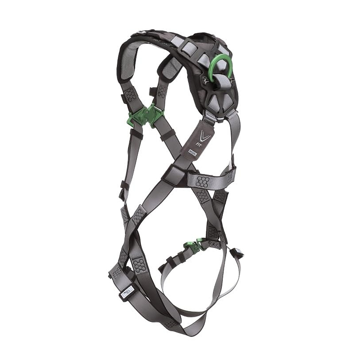 MSA 10194630 V-FIT Full Body Safety Harness - Size: Medium, D-Ring Configuration: Back, Quick Connect Leg Straps, With Shoulder Padding, Full Body Harness