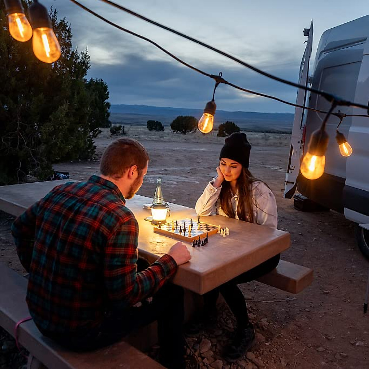 Shatterproof LED String Lights, Waterproof, Warm White 2200K, 70LM, E26 Base - 15 Pack