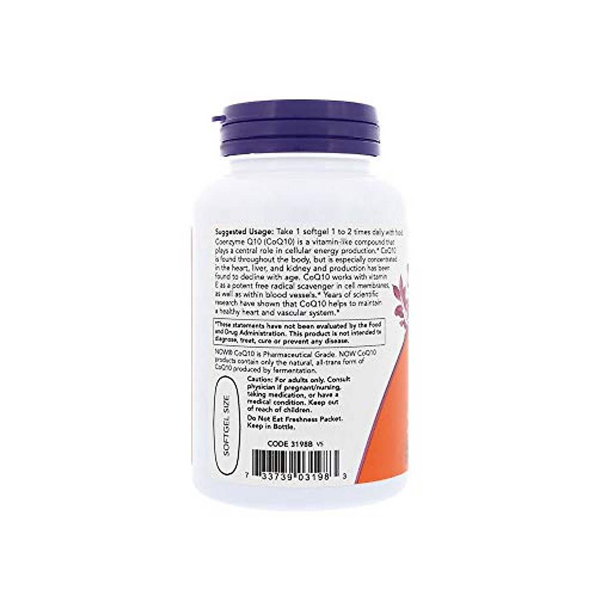 NOW Supplements, CoQ10 400 mg, Pharmaceutical Grade, All-Trans Form produced by Fermentation, 60 Softgels