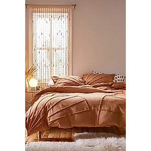 Sophia-Art Cotton Tassel Dorm Boho Comforter Decor Donna Quilt Bedding Solid Bedding Cover Bohemian Cover Gypsy Duvet Cover with Pillow Covers