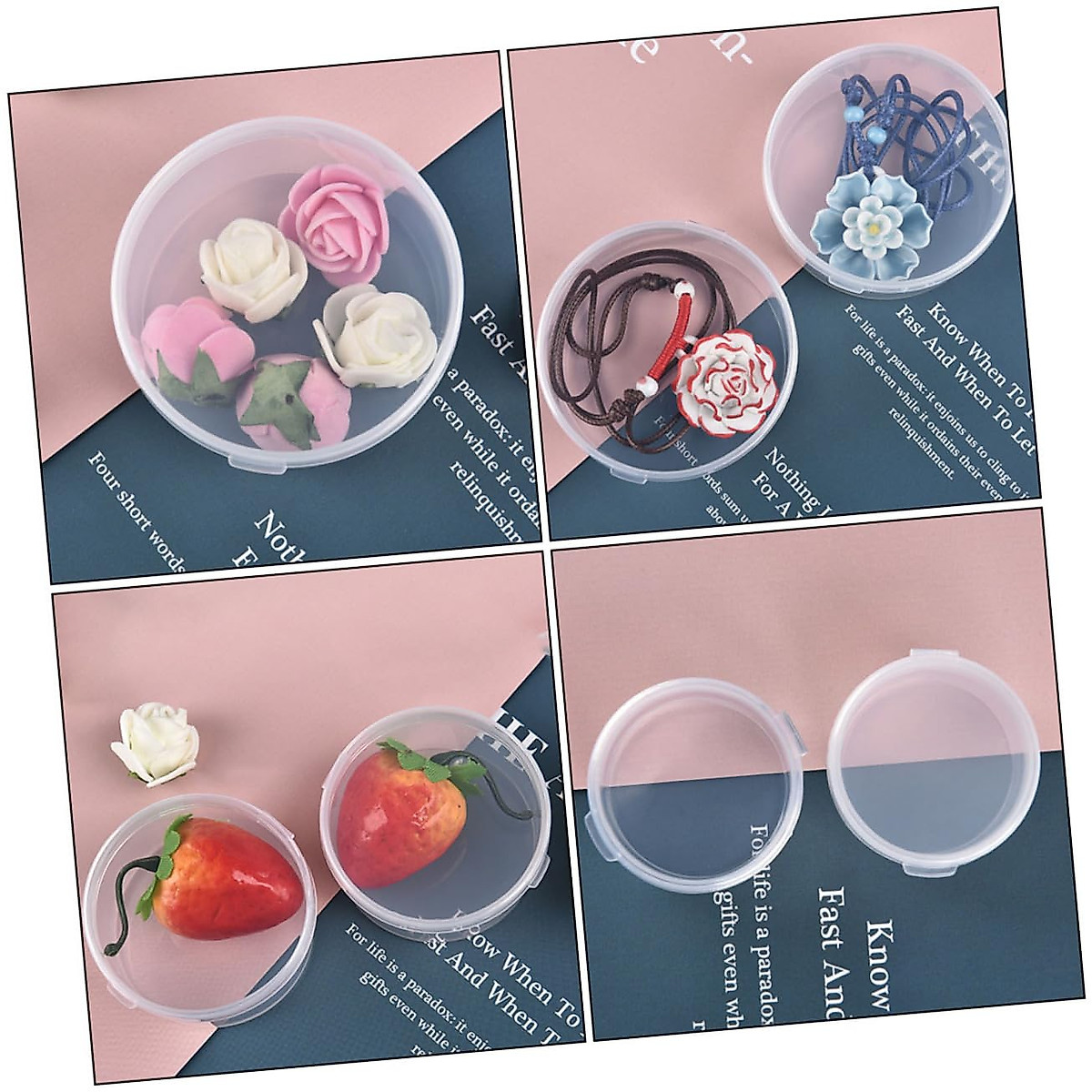Didiseaon 36pcs Organizer flip box plastic container candy box mini plastic containers round can desktop crafts Desktop Storage Container travel can cosmetic Clear Plastic Pot bead