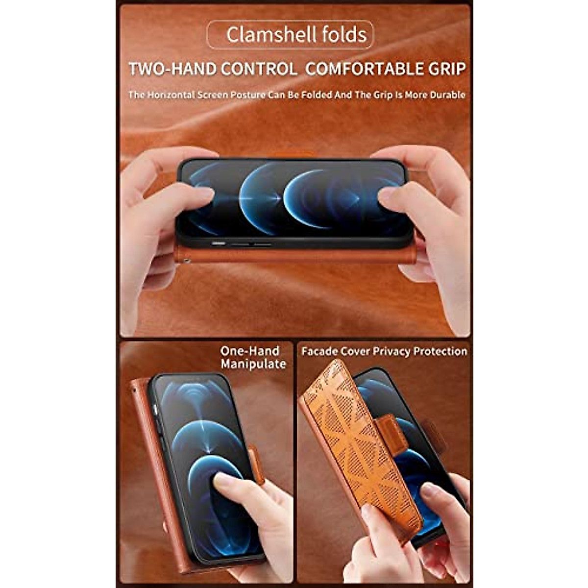 YukeTop Case for Oppo Reno2, PU Leather Flip Folio Wallet Cover, with Card Slots, Case Cover for Oppo Reno2.(Brown)