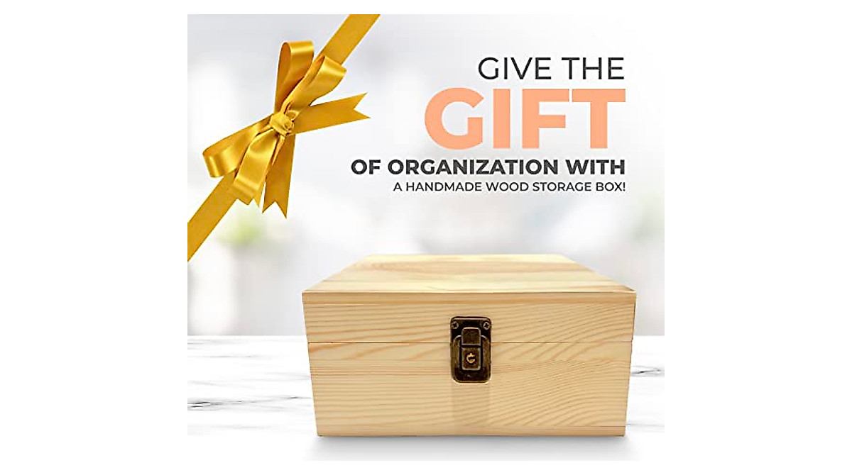 Swag Gear Wooden Keepsake Box with Lock & Storage Compartments
