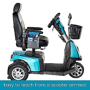High Road Mobility Scooter Organizer, Compact Walker Bag and Wheelchair Side Bag with Easy Access Pockets for Adult Daily Living Needs (Gray Check)