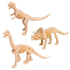 UPINS 30 Pack Dinosaur Fossil Skeletons 3.7 Inch Assorted Dinosaur Skeleton Toy Figures Dino Bones Educational Gift for Science Play Dino Sand Dig Party Favor Decorations