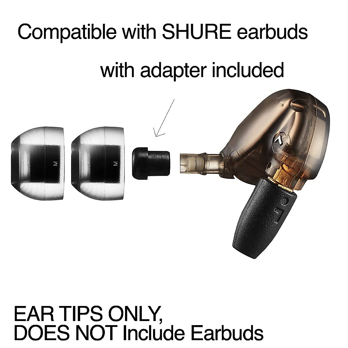 AZLA SednaEarfit Crystal Standard (M) - Earbud Tips for Wireless Headphones - Noise Canceling Earbuds Replacement Tips - Eartips Compatible with Shure, Sony, Beats, Sennheiser, Jabra, and JBL