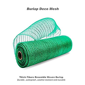 2 Rolls Emerald Green Deco Mesh Ribbon 10 in x 30 ft Mesh Ribbon for St. Patrick's Day DIY Wreath Supplies Party Christmas Tree Decorations Poly Mesh Gift Wrapping Bows