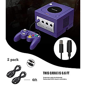 SNLLMZI WiiGamecube Controller Extension Cable for Wii Gamecube GCN - 2pack/6.6ft