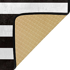 Kitchen Floor Mat White Black Stripe Non-Slip Kitchen Rug Comfort Rug for Floor, Office, Sink, Laundry 39 x 20 Inch