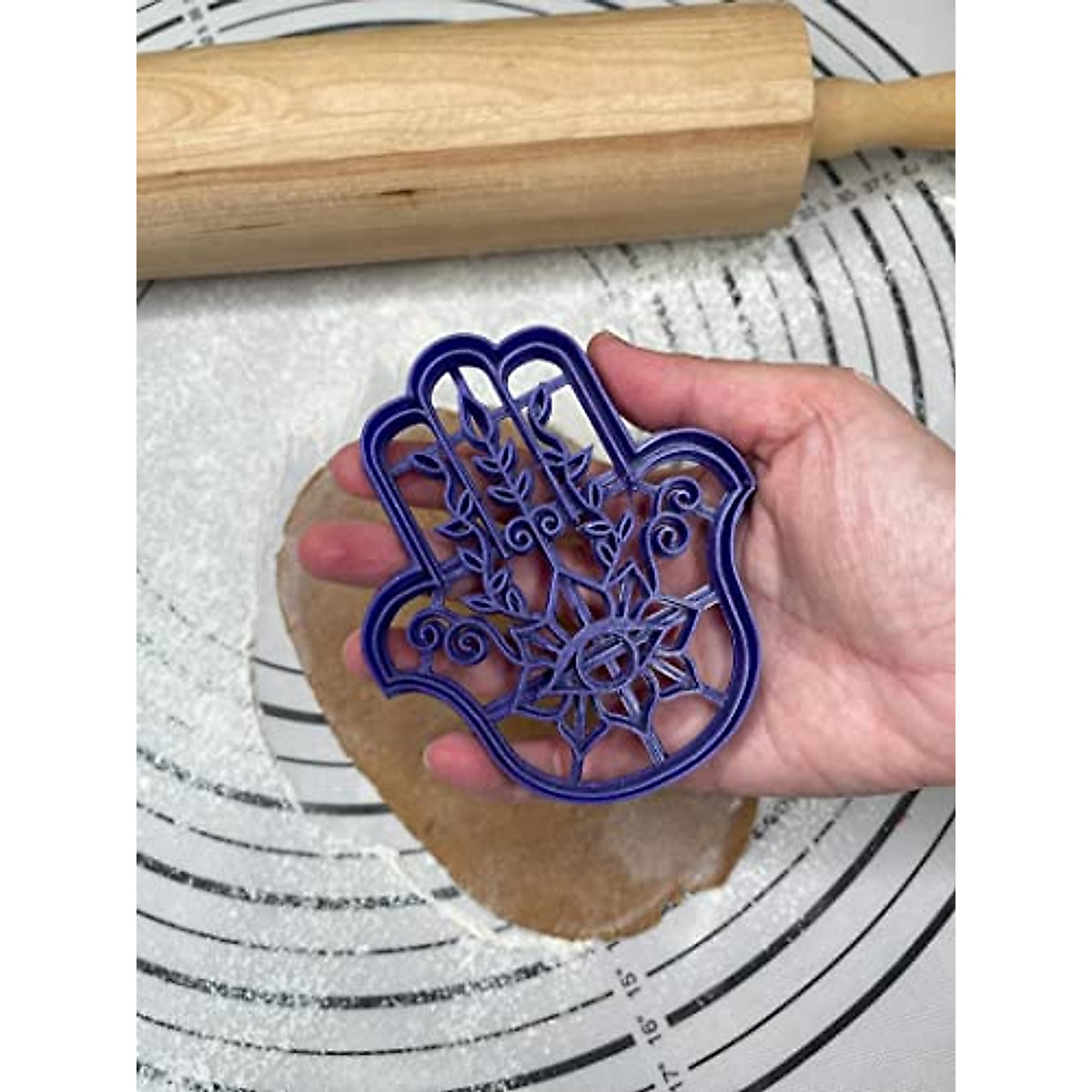 Premium Quality Set of 2 Hamsa Cookie Cutters & Molds 4” inch Produced by 3D Kitchen Art