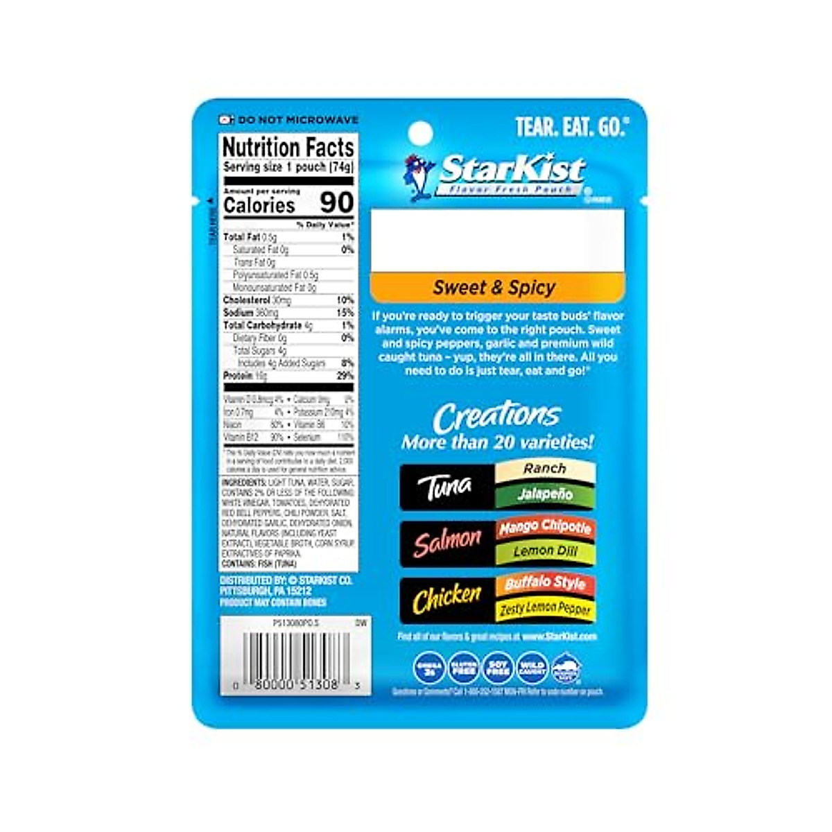 StarKist Tuna Creations, Sweet & Spicy, 2.6 Oz, Packaging May Vary, Pack of 12