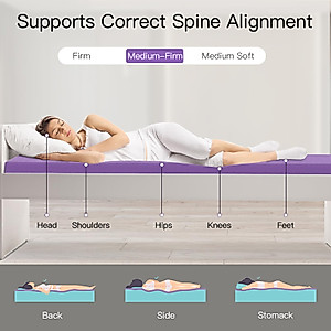 Airensky 3 Inch Twin(39"x75") Gel Memory Foam Mattress Topper,Cooling Gel Infused Mattress Pad Mattress Topper for Pressure Relief Back Pain,CertiPUR-US Certified