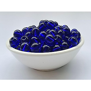 Glass Beads 8mm 100pcs Round Smooth Loose Beads for Bracelet Necklace Jewelry Making Craft DIY （8mm, 50805 Dark Blue）