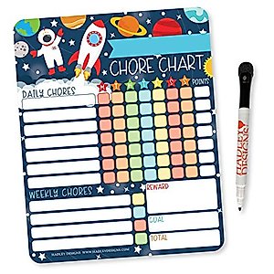 Outer Space Kids Chore Chart Magnetic, Reward Chart for Kids, Good Behavior Chart for Kids at Home, My Responsibility Chart for Kids, Magnetic Reward Chart for kids Behavior, Chore Chart for One Child