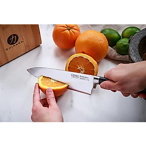 Ginsu Chikara Series Forged 5-Piece Japanese Steel Knife Set – Cutlery Set with 420J Stainless Steel Kitchen Knives – Toffee Finish Block, 07135DS