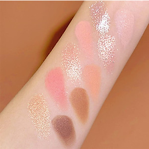 Go Ho 10 Colors Eyeshadow Palette,Matte&Glitter&Shimmer Eyeshadow Korean Makeup,Long Lasting Blendable Shades,Naturing-Looking,Waterproof Cool Eye Shadow Makeup Palette,01