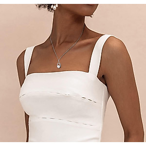 AKOCIDY 925 Sterling Silver Pearl Pendant Necklace | Freshwater Cultured White 9.5-10mm Real Pearl