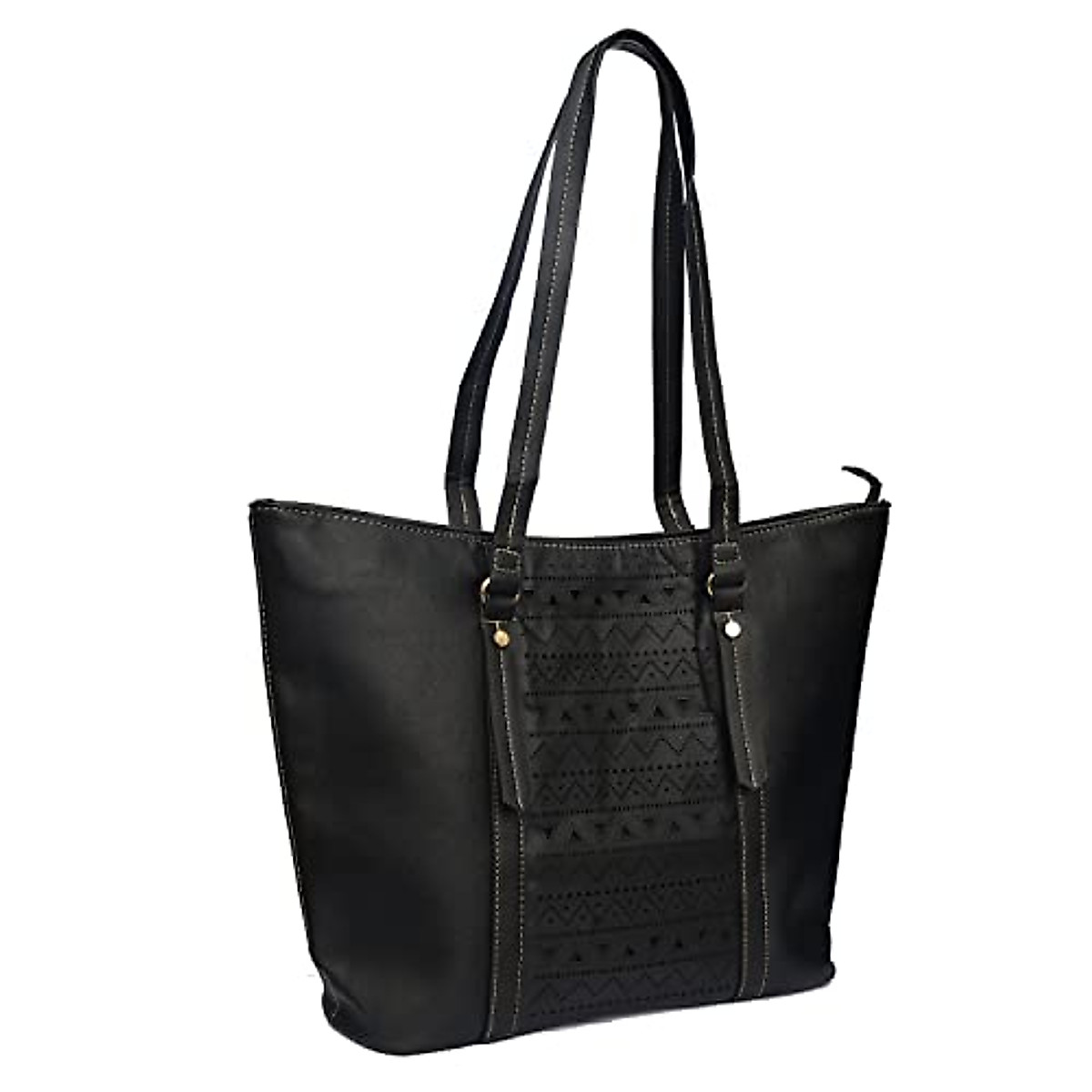 Pro Space Tote Bag Soft Faux Leather Tote Bag for Women, Fashion Shoulder Bags Handbags Purse for Women, Boho Pattern,Black