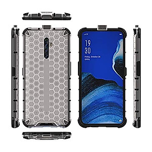 Oppo case for Oppo Reno2 Z Shockproof Honeycomb PC + TPU Case(Blue) (Color : Green)
