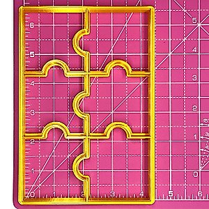 Large Rectangle Puzzle Cookie Cutter for Dough, 6 Pcs Multicutter 6.375" by 4.25" with 2.125-Inch Square Pieces (Puzzle)