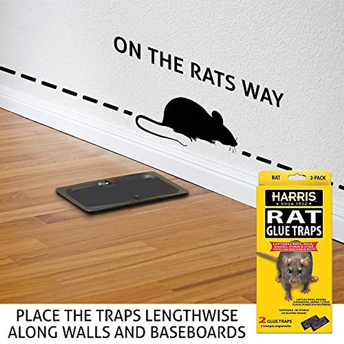 Harris Rat Glue Traps, Fully Disposable (2-Pack)