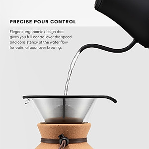 Bodum 11883-259US Melior Gooseneck Electric Water Kettle, 27 Ounce, Matte Black