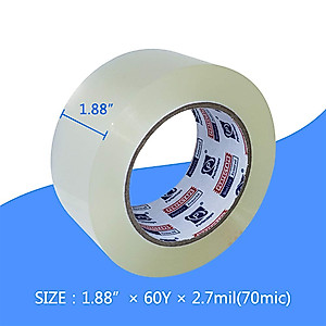 PERFECTAPE Heavy Duty Packing Tape 36 Rolls, Total 2160Y, Clear, 2.7 mil, 1.88 inch x 60 Yards, Ultra Strong, Refill for Packaging and Shipping