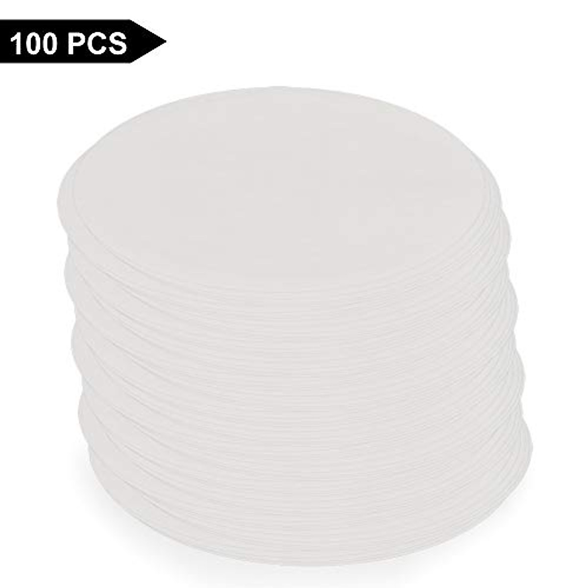 StonyLab Quantitative Filter Paper Circles, 94mm Diameter Cellulose Filter Paper with 20 Micron Particle Retention Medium Filtration Speed, Pack of 100