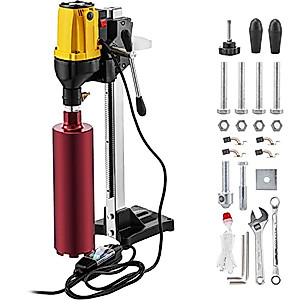 High-Performance 2180W Diamond Core Drill Rig - Industrial Concrete Drilling Machine w/ 160mm 180mm Drill Bits - Handheld/Stand - Wet Electric