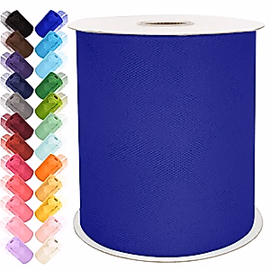 Tulle Fabric Rolls 6 Inch by 200 Yards (600 FT) Ribbon Netting Spool for Tutu Skirt Wedding Baby Shower Birthday Party Decoration Gift Wrapping DIY Crafts (Royal Blue)