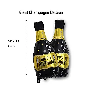 30th Birthday Decorations for Women & Men, All-Black 30th Birthday Decor, Party Decorations Large Number 30 Balloons