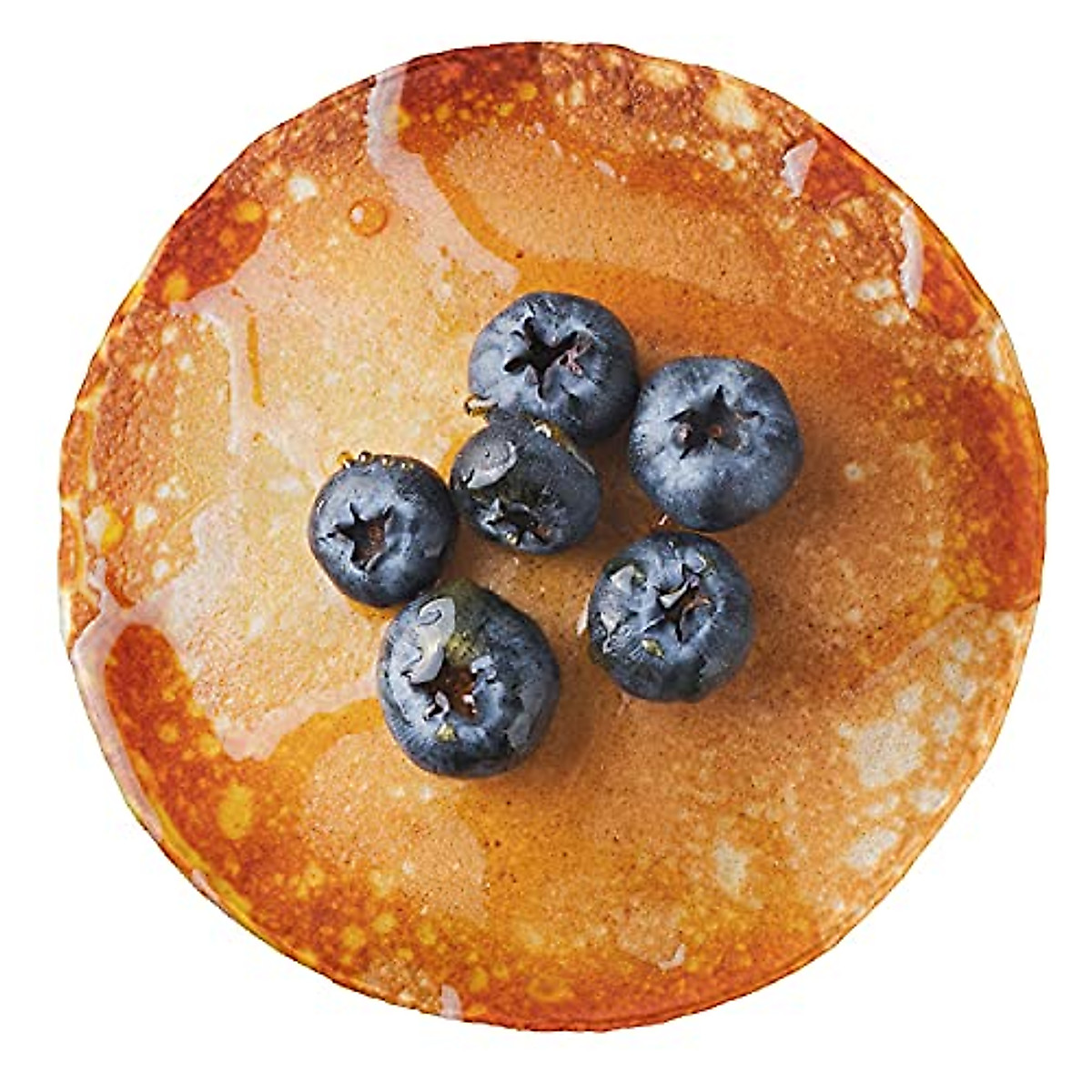Ambesonne Dessert Round Blanket, Close Up View of Breakfast Pancake with Fresh Blueberry Maple Syrup, Lightweight Sofa & Bed Cover Birthday Gift for Boyfriend, 60" Round, Dark Orange Dark Indigo