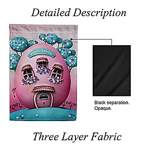 My Little Nest Seasonal Garden Flag Easter Pink Egg House Double Sided Vertical Garden Flags for Home Yard Holiday Flag Outdoor Decoration Farmhouse Banner 28"x40"
