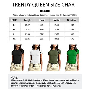Trendy Queen Y2K Summer Crop Tops for Women - Scoop Neck, Slim Fit, Short Sleeve Tees - Black