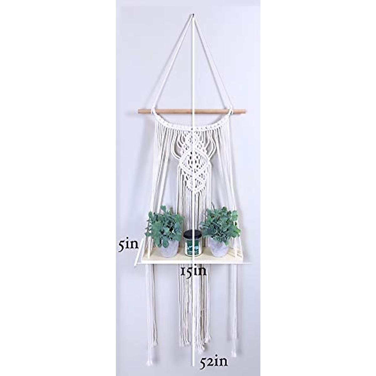 Shaelin Home, Macrame Shelf, Macrame Wall Hanging Shelf, Boho Decor, Floating Shelf, Boho Hanging Shelf, Beach House Wall Decor, Wall Shelves, Macrame Boho Decor, Hanging Plant Shelf