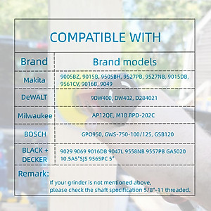 5 inch Sanding Discs Hook and Loop with 100PCS 5 inch Sanding Discs Sandpaper, Angle Grinder Attachments with [2PCS] 5/8-11 Threads 80 100 120 180 240 320 400 600 800 1000 Grits Sandpaper