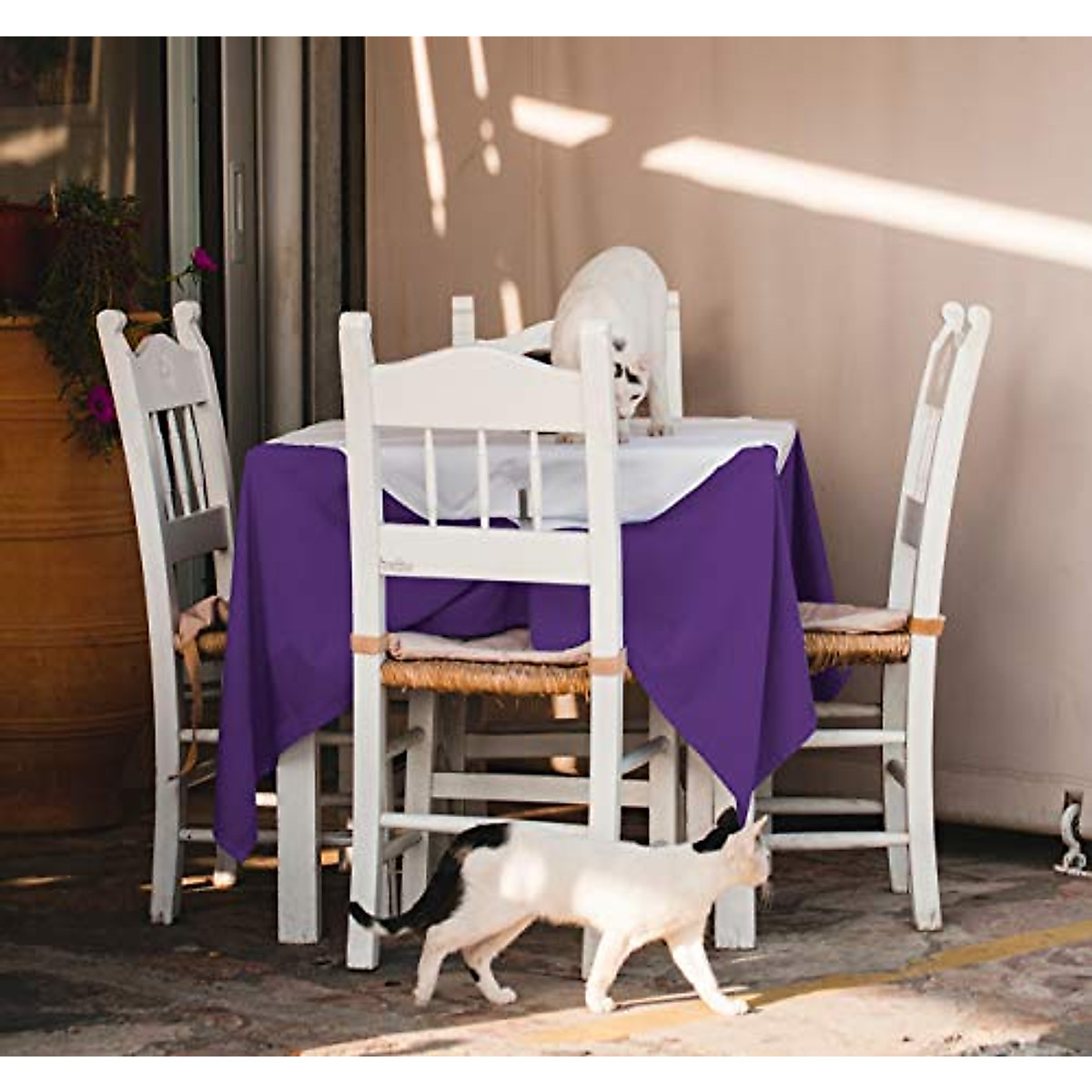 YLZYAA Tablecloth - 54 x 54 Inch -Purple-Square Polyester Table Cloth, Wrinkle,Stain Resistant - Great for Buffet Table, Parties, Holiday Dinner & More