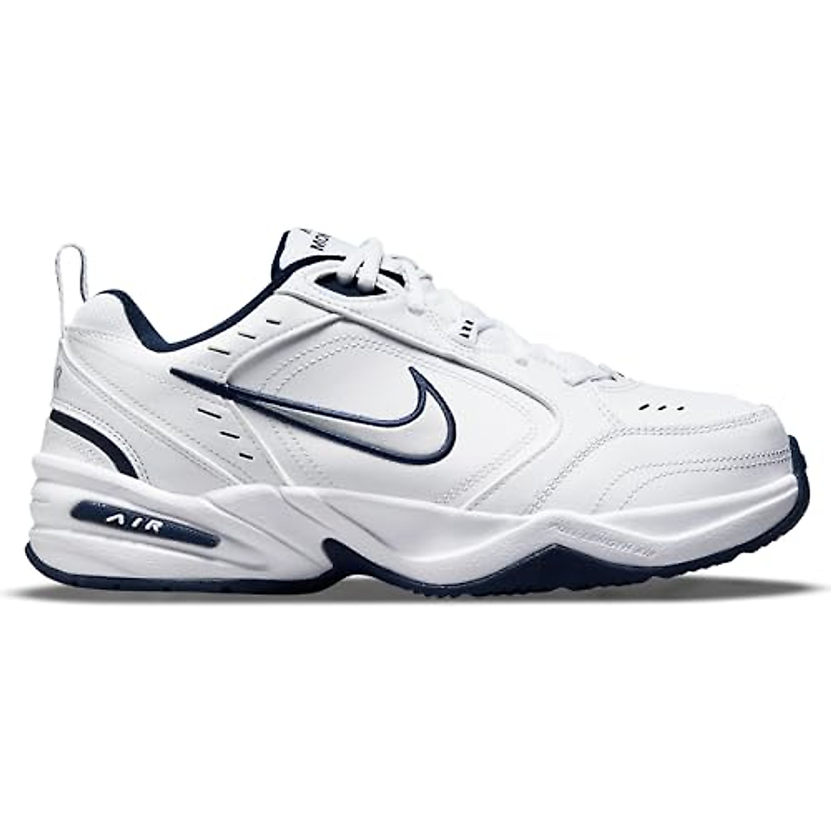 Nike Men's Air Monarch IV Cross Trainer, White/Metallic Silver, 6 X-Wide