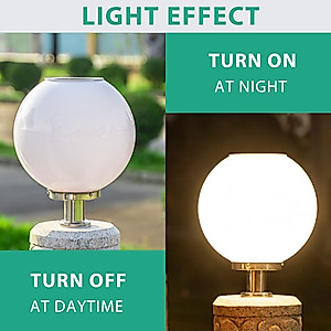 Pcqre Creative Acrylic Landscape Light Outdoor Solar Globe Column Light Double Color Waterproof Pillar Lamp Villa Garden Post Lantern Lawn Street Lamp E27 Pole Lamp (Size : Height-25cm)