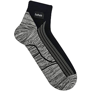 SuMade Waterproof Hiking Socks,Womens Mens Rainy Day Water Resistant Athletic Lightweight Breathable Dry Fit Anti-blister Cushioned Trekking Cycling Socks 1 Pair (Black,Small)