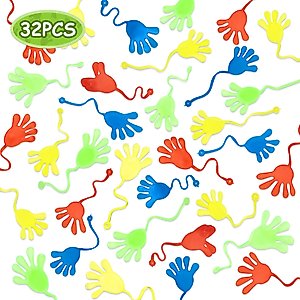 MAQIHAN 32pcs Sticky Hands - Sticky Fingers, Hand Squishy Toy, Halloween Toys, for Birthday Party Favors, Best Birthday Party Favors.