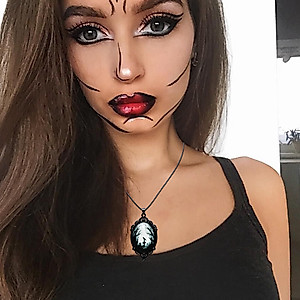 Gothic Necklace as Goth Accessories for Goth Witch Jewelry Costume Party, Gothic Jewelry Goth Pendant Necklace for Women, Raven Necklace Black Jewelry as Goth Gift for Gothic Birthday Decorations