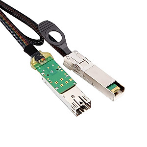 10Gtek 10G SFP+ to SFP+ Extender Cage with EEPROM on Cage Side, 3M Flat Cable in Nylon Jacket, 30AWG, 55cm