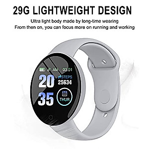 Dyegold Multifunctional Bluetooth Smart Watch with Sleep Fitness,IP65 Waterproof, Message Notification,Heart Rate,Blood Pressure Monitoring,Plug-in Charging 1.44" Full Screen for iOS & Android (Gray)