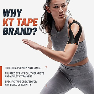 KT Tape, Original Cotton, Elastic Kinesiology Athletic Tape, 20 Count, 10” Precut Strips, Pink