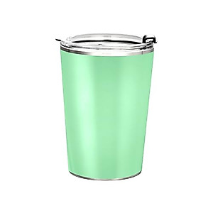 Qilmy Pale Green Tumbler with Lid and Straw, 20 oz Double Walled Insulated Stainless Steel Tumbler Travel Coffee Cup for Hot & Cold Drinks