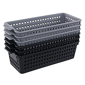 Innouse Slim Plastic Storage Baskets, Small Desktop Baskets, Set of 6